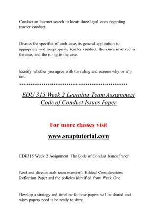 EDU 315 Exceptional Education / snaptutorial.com | PDF