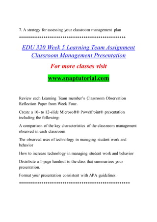 EDU 320 Education Specialist / snaptutorial.com