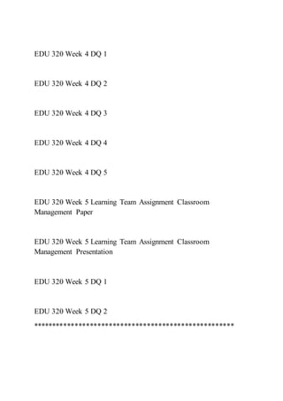 EDU 320 Education Specialist / snaptutorial.com