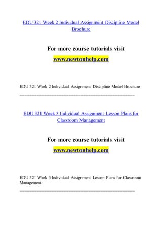 EDU 321 Invent Yourself/newtonhelp.com