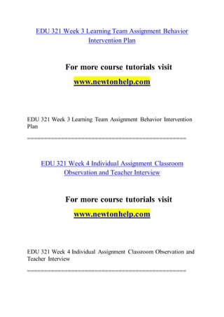 EDU 321 Invent Yourself/newtonhelp.com