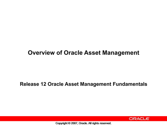 Oracle Assets | PPT
