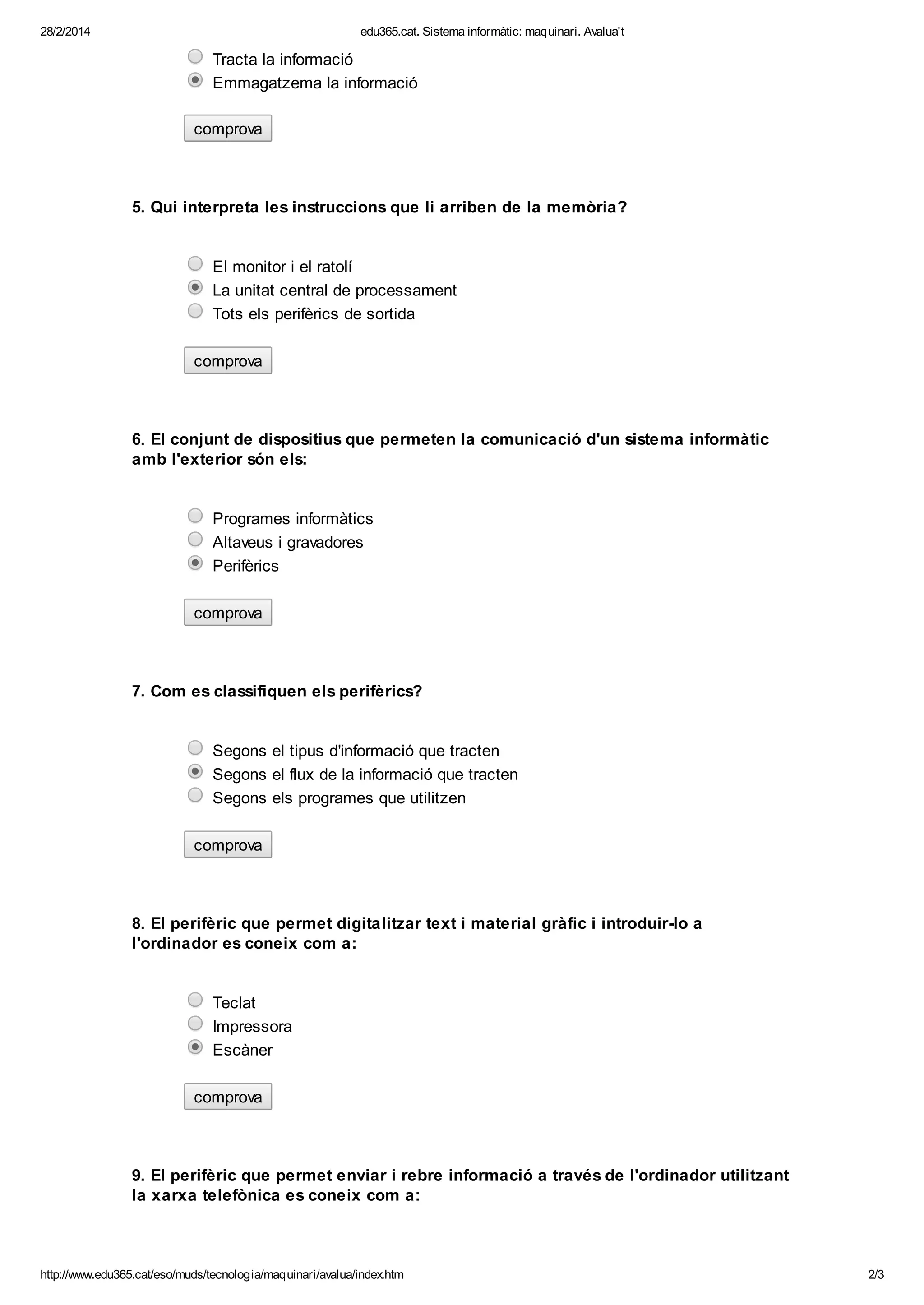 Edu365.cat. sistema informàtic maquinari | PDF