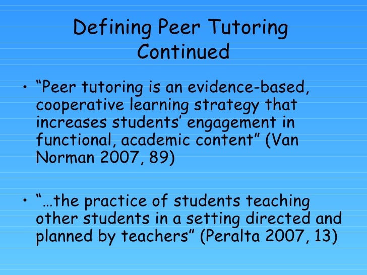 Edu 373 peer tutoring