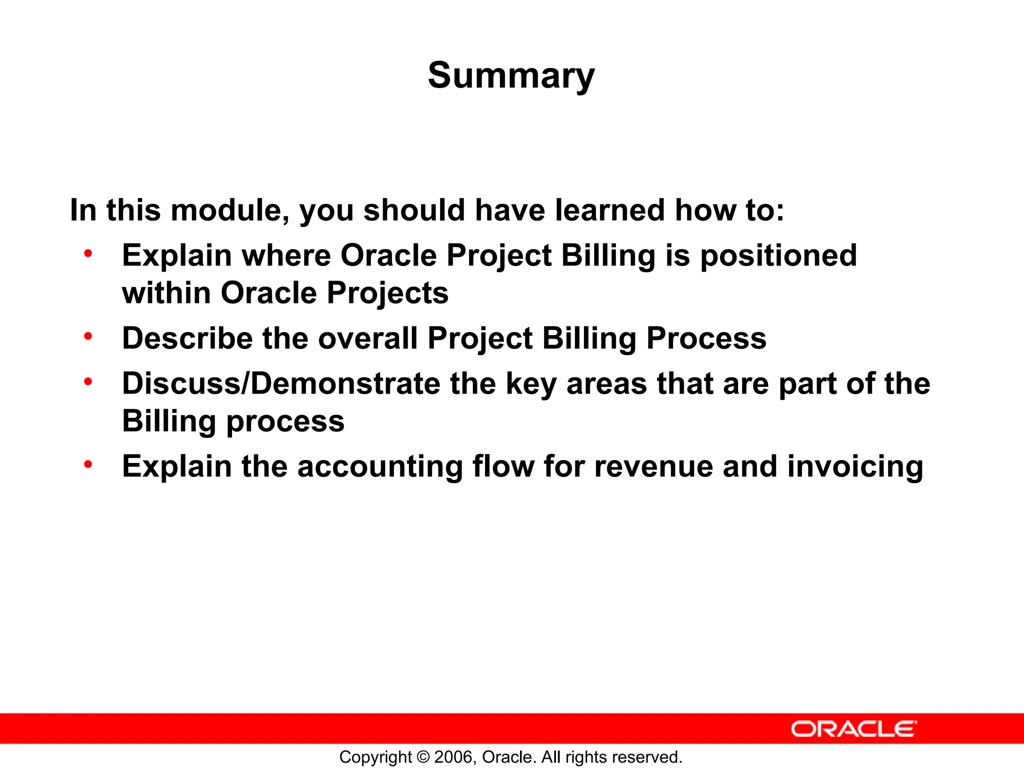 Oracle Project Billing overview gives details | PPT