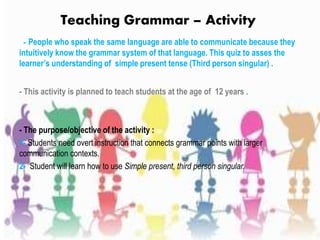 Teaching Grammar.- Activity. | PPTX