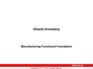 Oracle Inventory | PPT