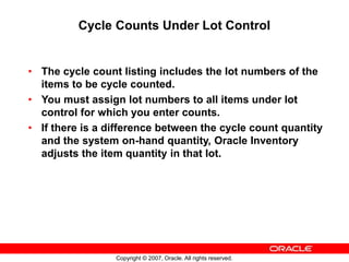 Oracle Inventory r12 lot and serial control.ppt