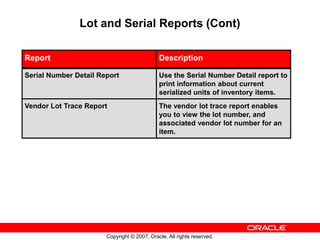 Oracle Inventory r12 lot and serial control.ppt