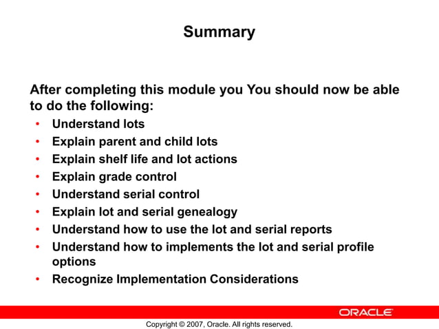 Oracle Inventory r12 lot and serial control.ppt