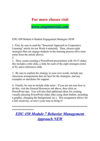 Edu 450 Exceptional Education / snaptutorial.com