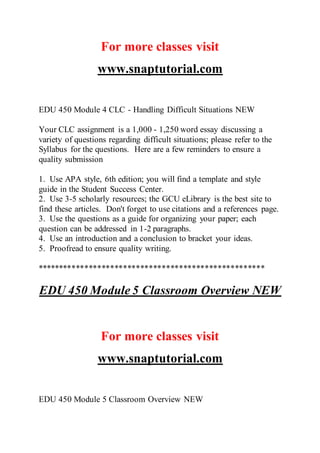 EDU 450 Education Organization - snaptutorial.com