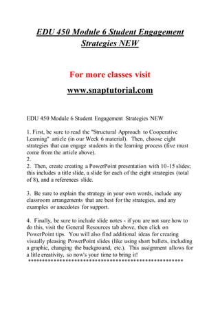 EDU 450 Education Organization - snaptutorial.com