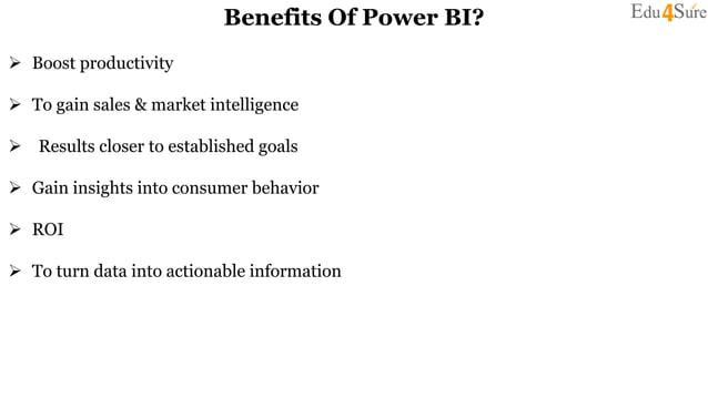 Edu4Sure - Power BI (MS Analytics Tool) | PPT