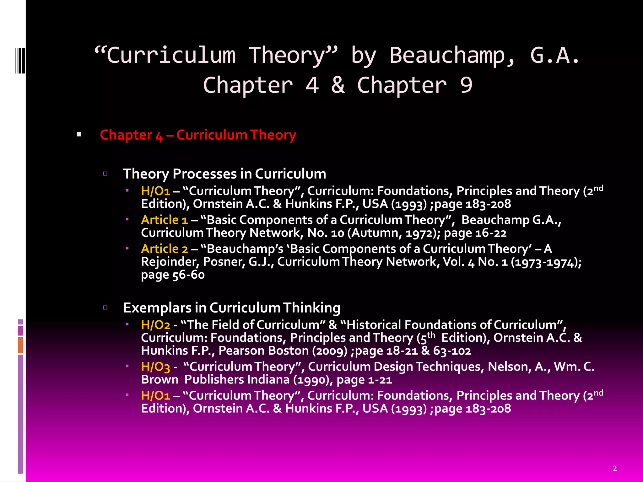 Edu 5356 curriculum theory chapter 4 and 9 | PDF