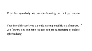 Cyberbullying: DON'T DO IT! How to recognize it, understanding it and ...