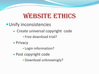 Computer Ethics Project 2009 | PPT