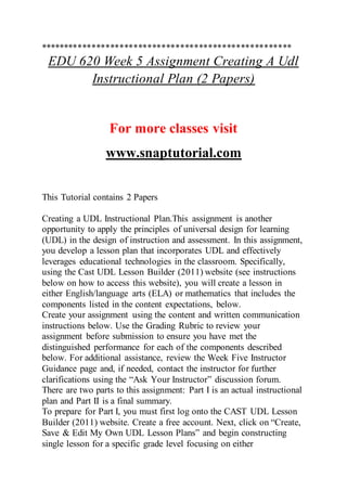 EDU 620 Enhance teaching - snaptutorial.com | DOCX