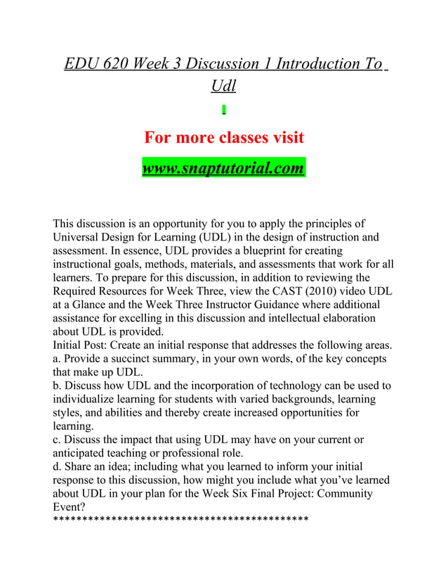 Edu 620 Exceptional Education-snaptutorial.com