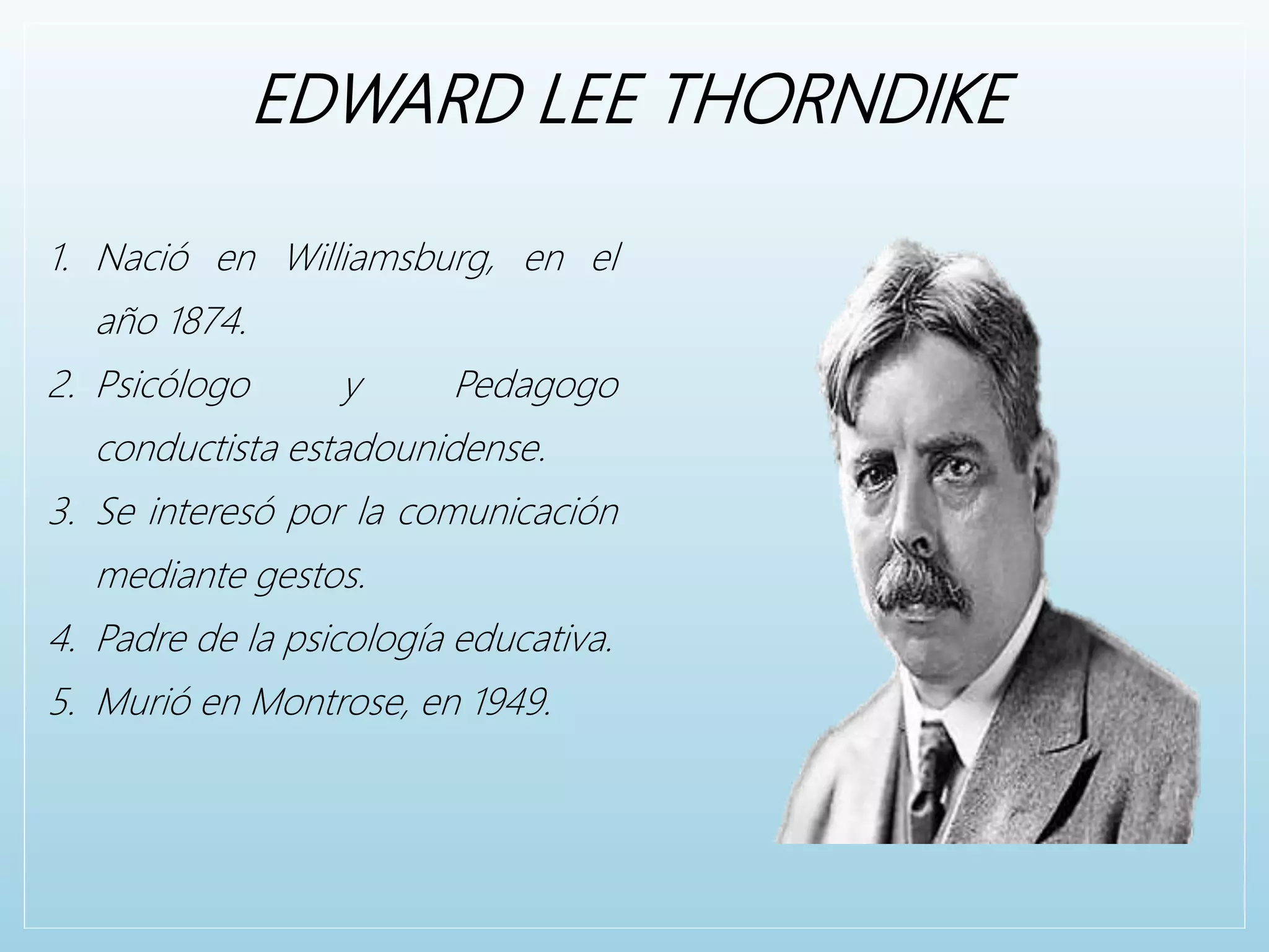 Teoría de Edward Thorndike | PPT | Descarga Gratuita