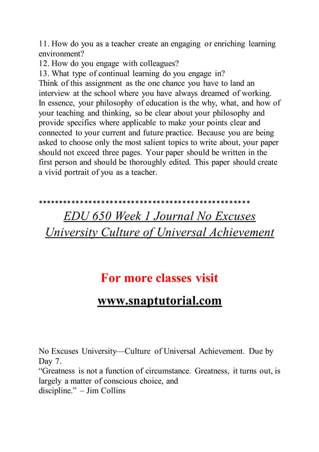 EDU 650 Exceptional Education / snaptutorial.com | PDF