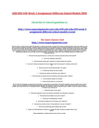 EDU 650 Entire Course NEW | PDF