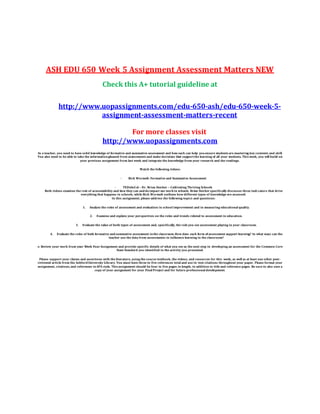 EDU 650 Entire Course NEW | PDF