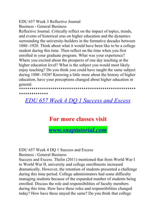 Edu 657 Education Organization / snaptutorial.com