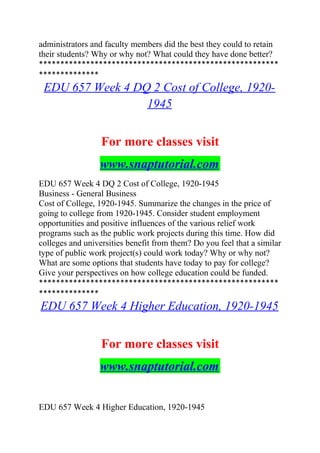 Edu 657 Education Organization / snaptutorial.com