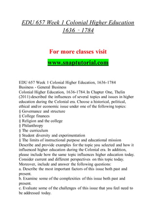 Edu 657 Education Specialist-snaptutorial.com