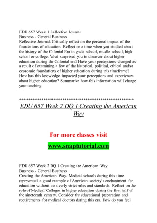 Edu 657 Education Specialist-snaptutorial.com