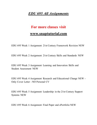 Edu 695 Effective Communication - snaptutorial.com