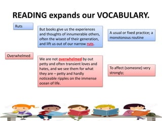 Edu 6 - Developmental Reading; Lesson 2: Significance of Reading | PPTX