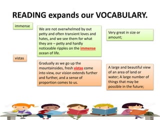 Edu 6 - Developmental Reading; Lesson 2: Significance of Reading | PPTX