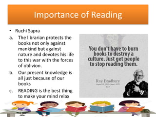 Edu 6 - Developmental Reading; Lesson 2: Significance of Reading | PPTX