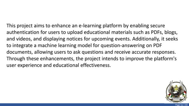 EduAI - E learning Platform integrated with AI | PPT