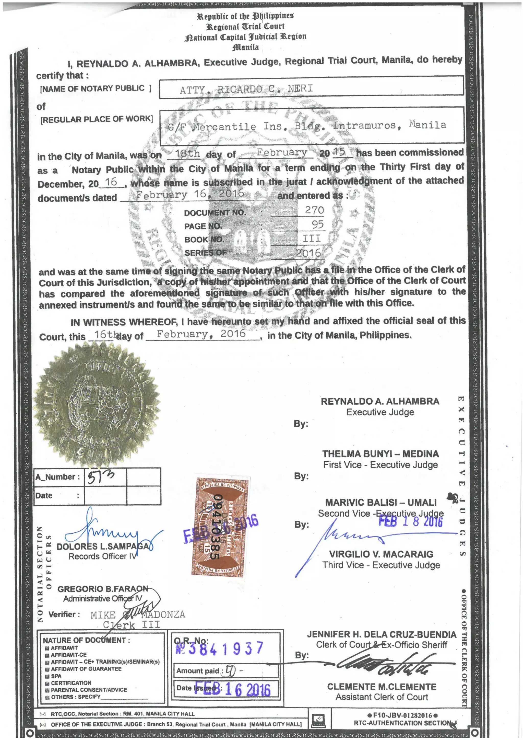 EDUARDO H. PARE (AUTHENTICATED) WORK EXPERIENCE CERTIFICATE – LIBYA ...