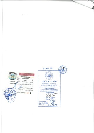 Eduardo H Pare Authenticated Work Experience Certificate Libya