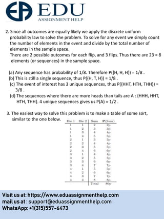 Probabilistic Systems Analysis- Edu Assignment Help | PPTX
