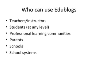 Edublogs | PPT