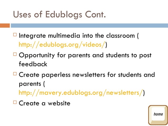 Edublogs PowerPoint | PPT | Education