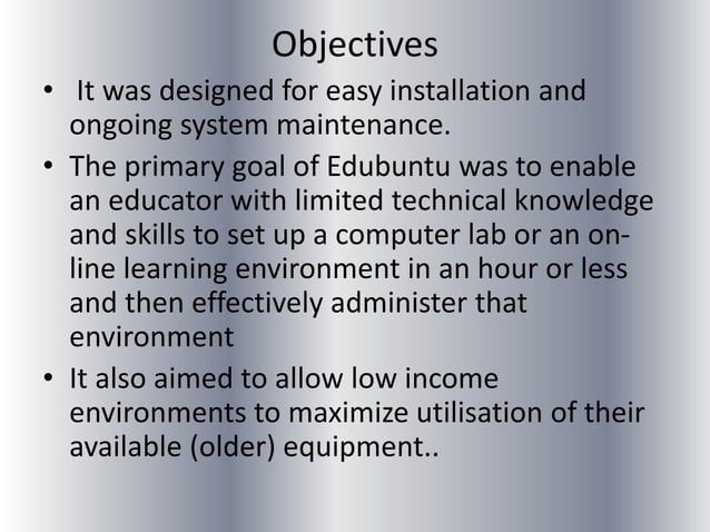 Edubuntu | PPTX | Education