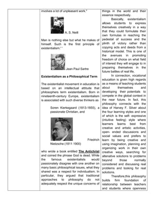 Educational philosophies.matrix form | DOCX