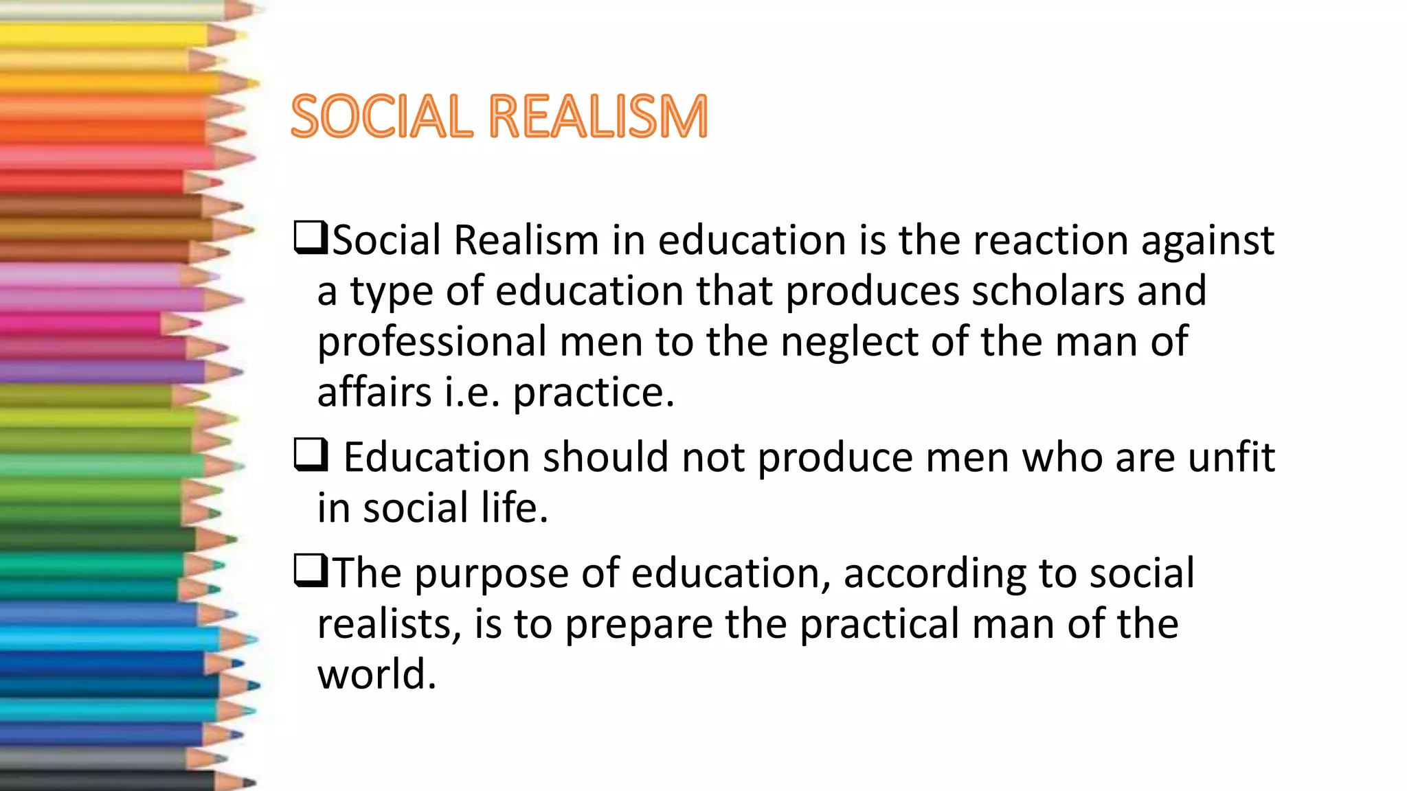 REALISM IN EDUCATION | PPTX