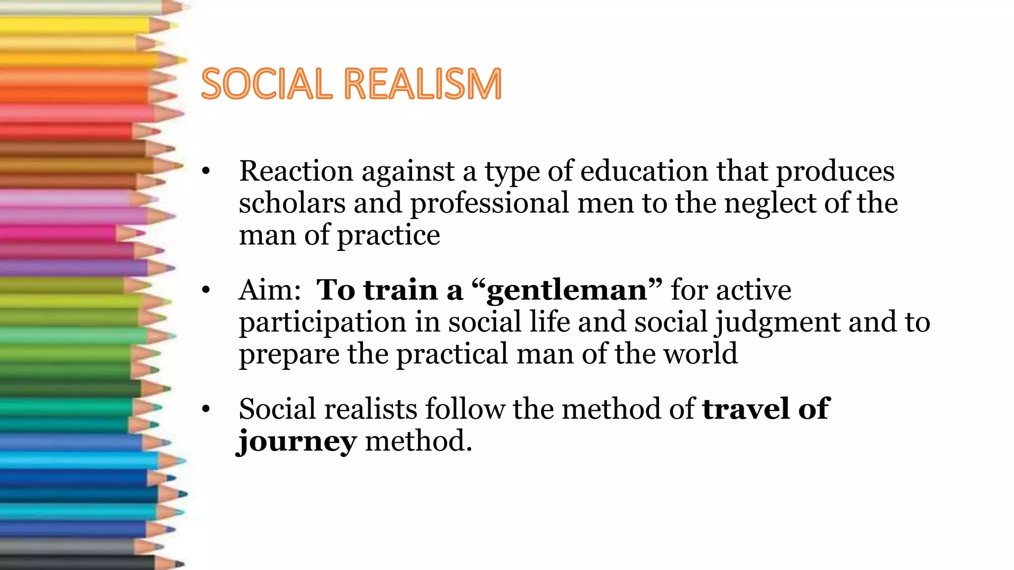 REALISM IN EDUCATION | PPTX