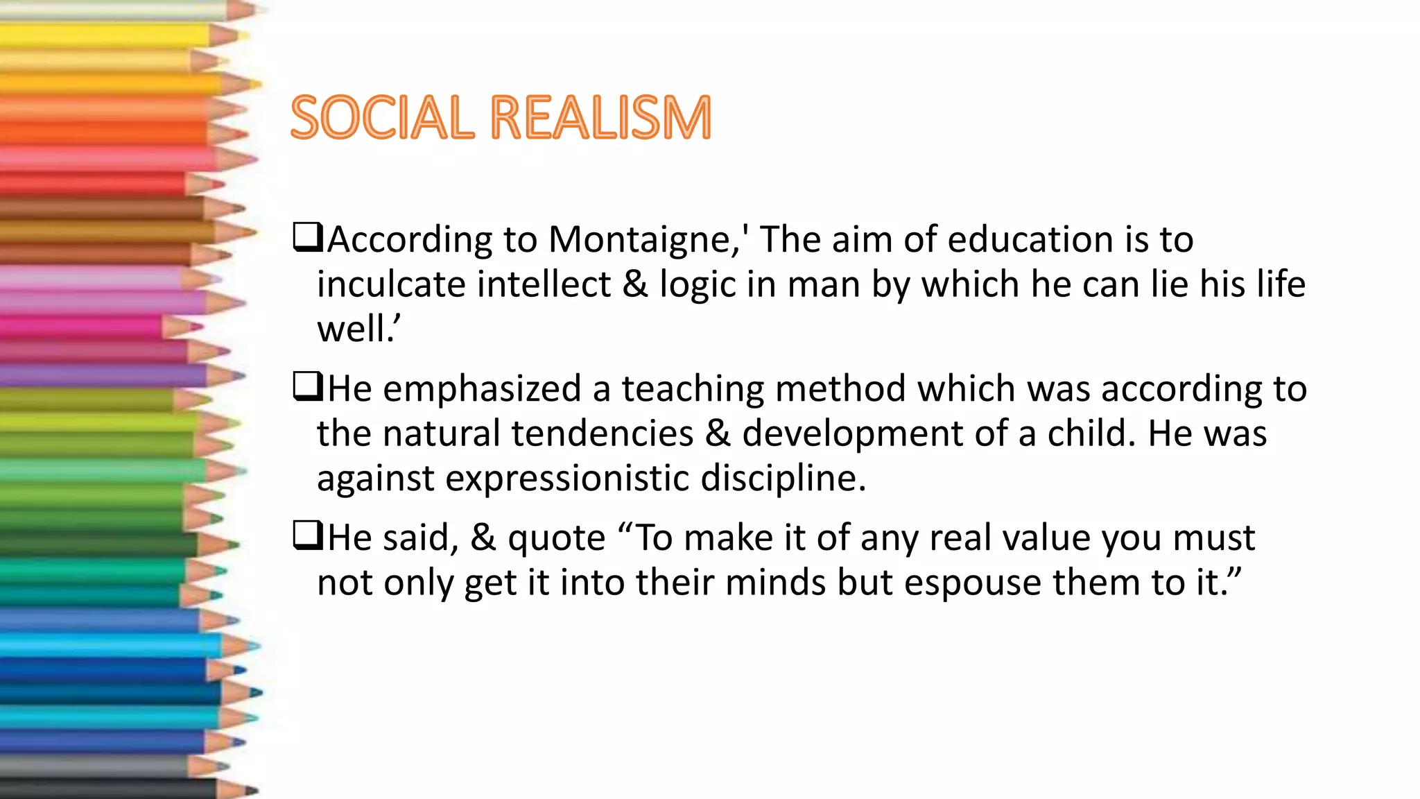 REALISM IN EDUCATION | PPTX