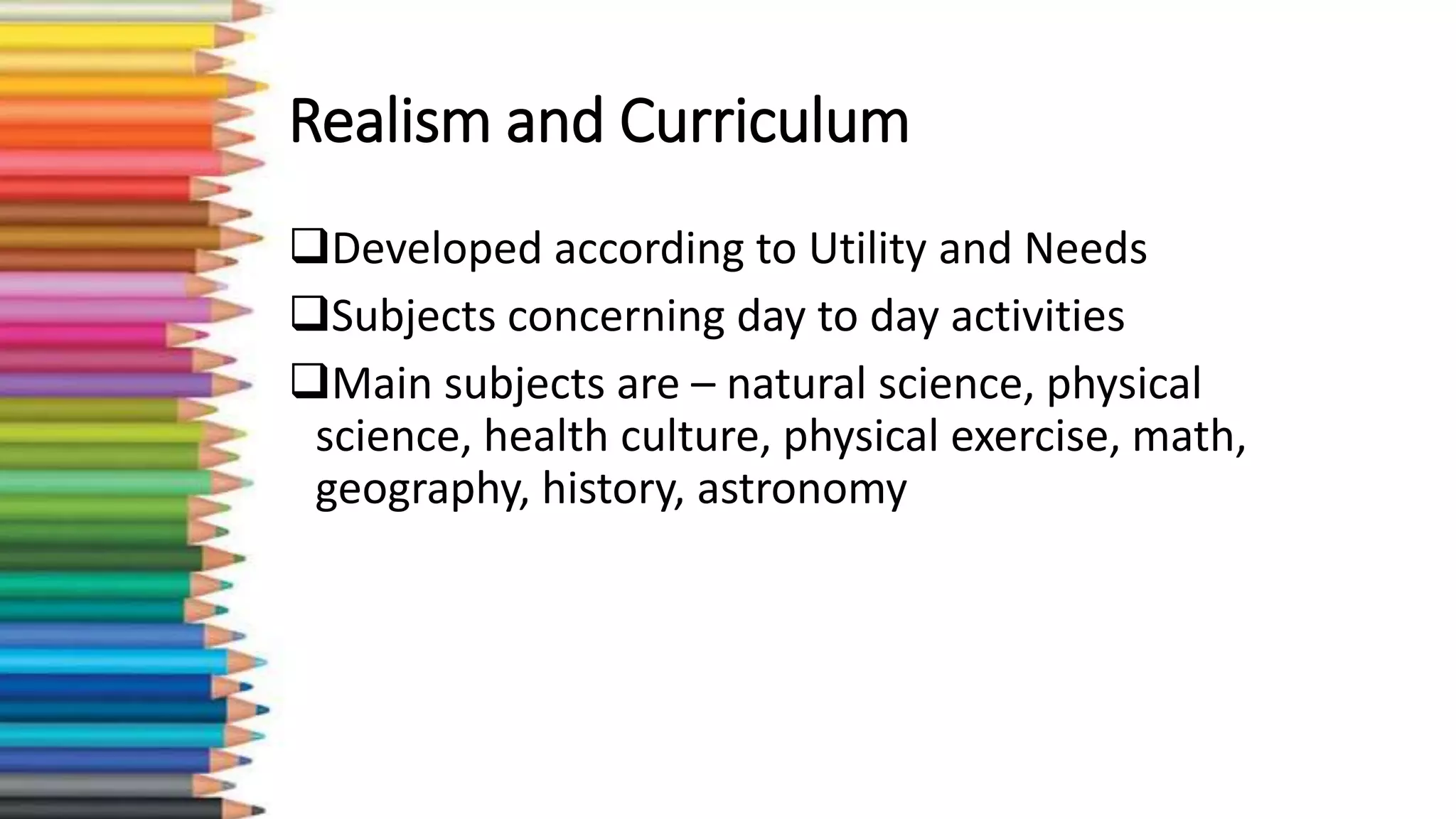 REALISM IN EDUCATION | PPTX