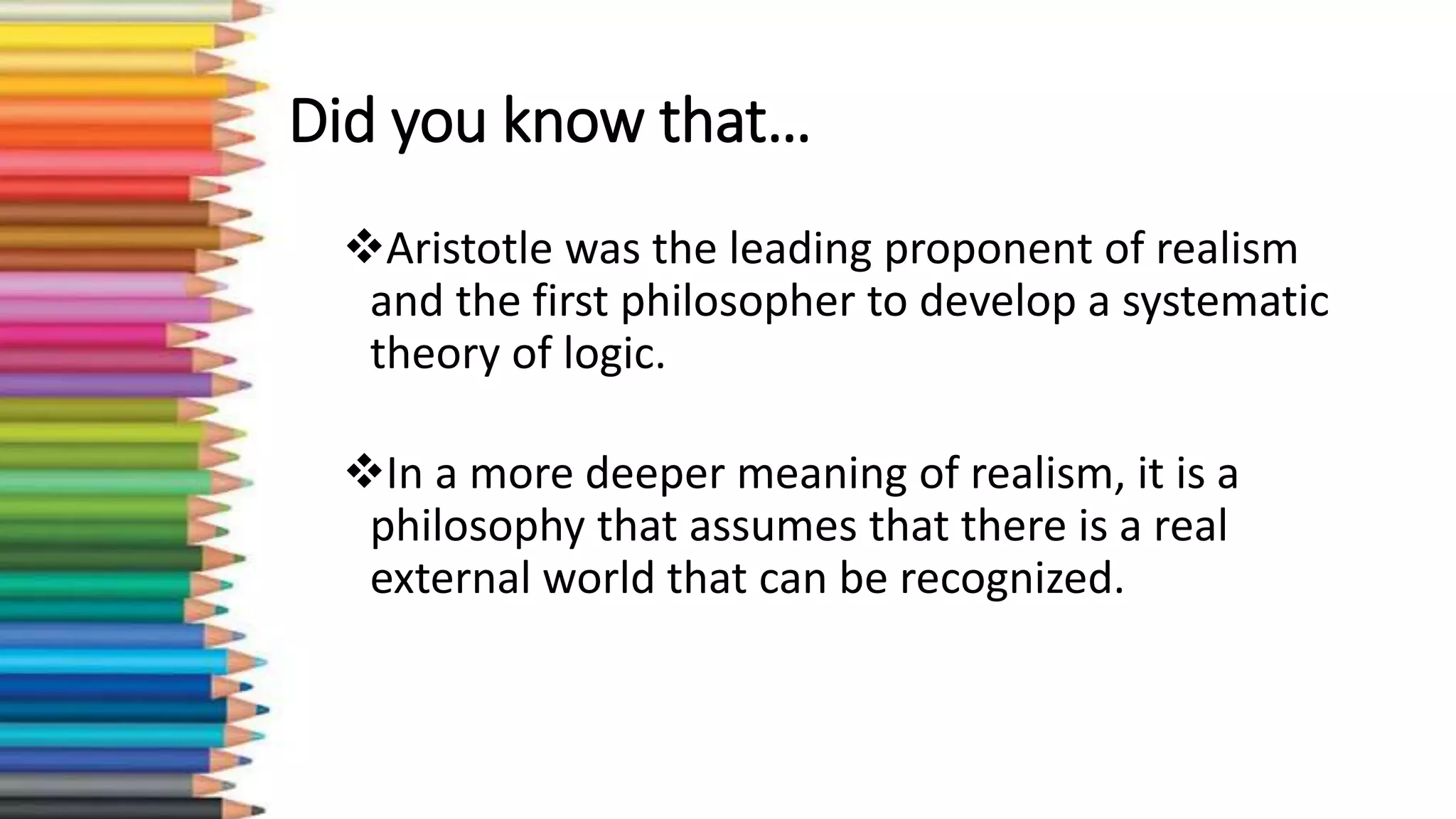 REALISM IN EDUCATION | PPTX