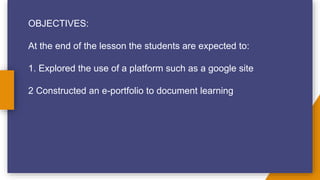 EDUC 8 ppt how to make e portfolio by lumang | PPT