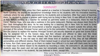 The Ron Clark Story Movie Review Presentation | PPTX